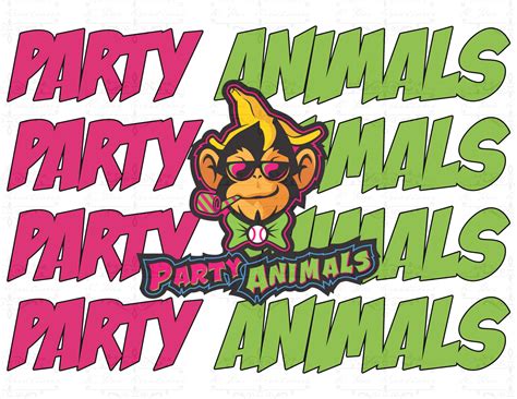 Party Animals Baseball Png Digital Download For Sublimation Design Etsy