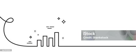 Histogram Chart Line Icon Financial Graph Continuous Line With Curl