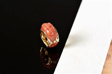 设计师作品南红兽面断裂戒指手工艺首饰设计天使原创珠宝设计原创作品 站酷zcool