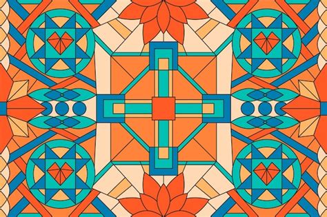 Flat Design Stained Glass Background Free Vector