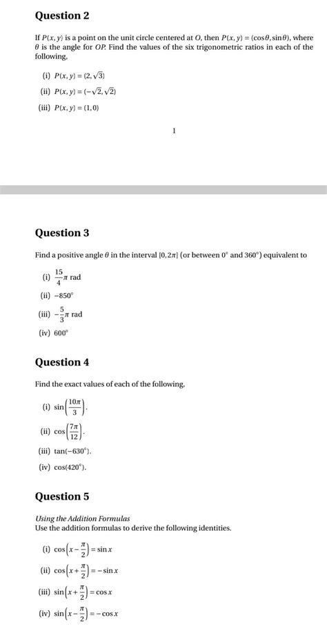 Solved If P X Y Is A Point On The Unit Circle Centered At Chegg