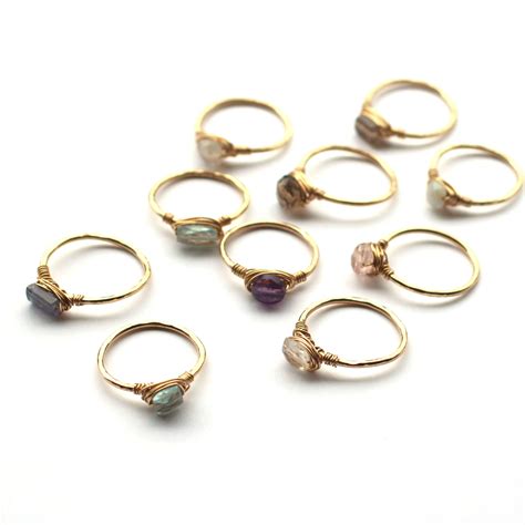 Handmade Wire Wrapped Gemstone Rings Jou Jou My Love Walmart Jewelry Gemstone Rings Diy