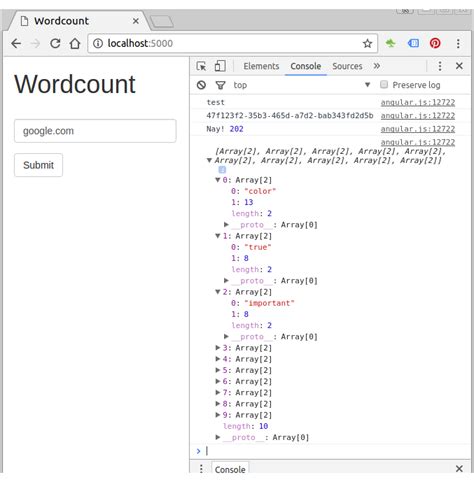 flask app 4 word counts with angularjs polling the back end 2020