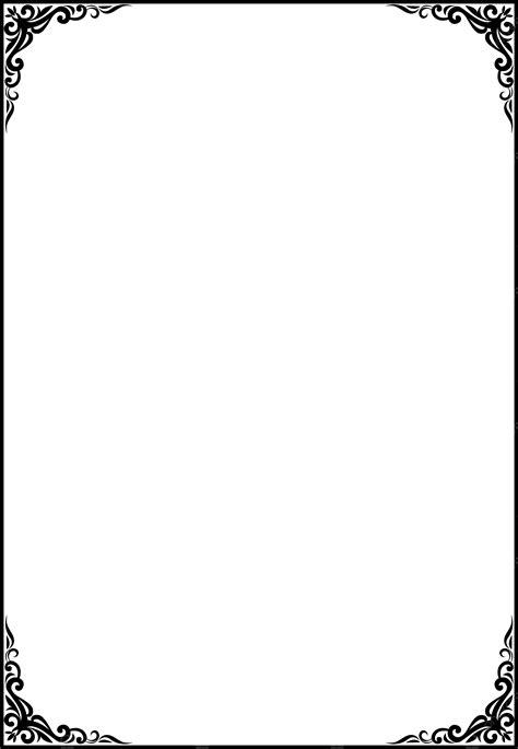 A4 용지 테두리 검정 꽃 A4 테두리 국경 종이 Png 일러스트 및 Psd 이미지 무료 다운로드 Pngtree