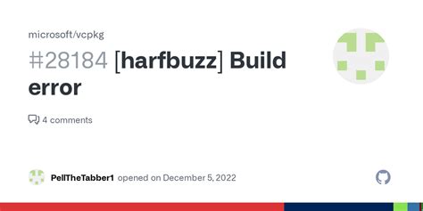 Harfbuzz Build Error · Issue 28184 · Microsoftvcpkg · Github