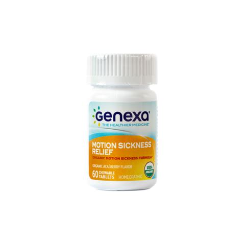 Genexa Organic Motion Sickness Relief 60 Chewable Tablets With Organic