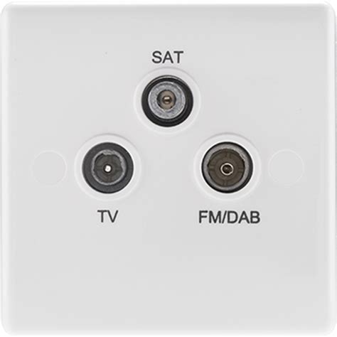 Electrical Supplier Gang TV FM SAT Triplex Screened Socket