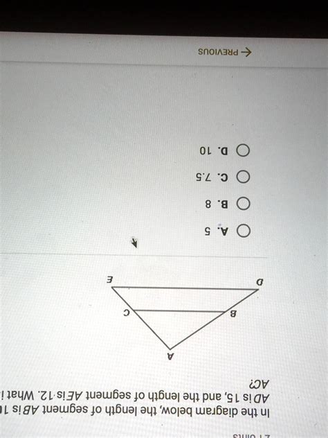 solved in the diagram below the length of segment ab is 10 the