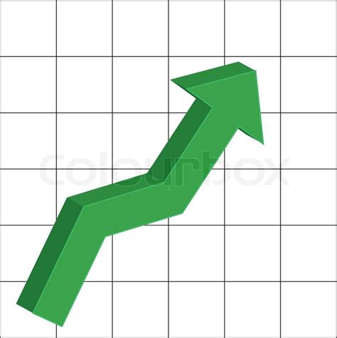 Illustration Of Graph With Green Up Arrow Stock Vector Colourbox