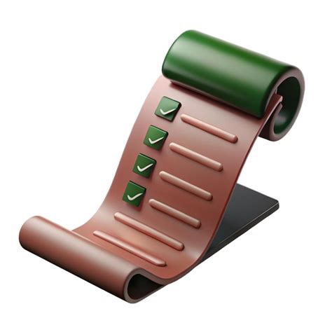 3d Illustration Of A Checklist Scroll Premium Ai Generated Vector