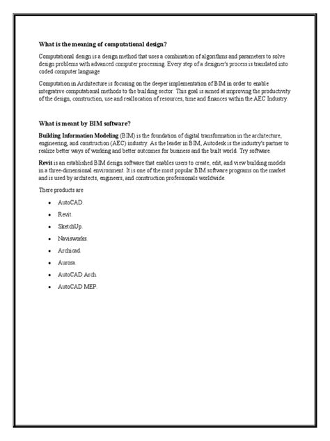 What Is The Meaning Of Computational Design Pdf