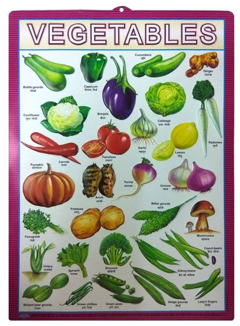 Chart Of Flowers With Vegetables