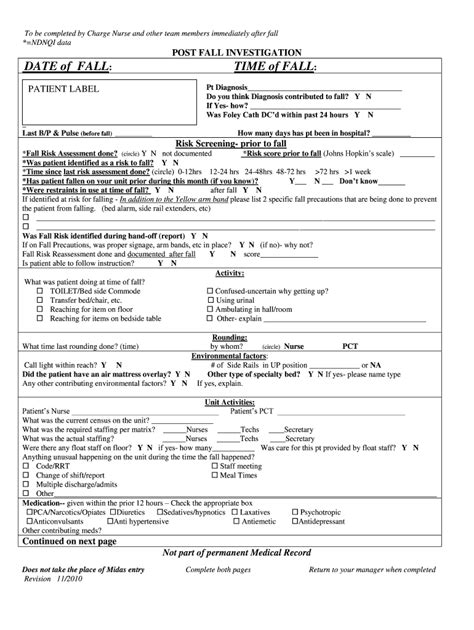 Fillable Online Post Fall Investigation Form Fax Email Print Pdffiller
