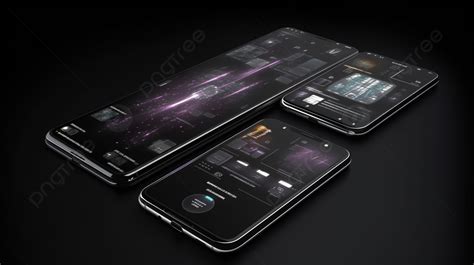 Smartphones In 3d Showcasing Diverse Mobile App Interfaces On Screen Background Mobile