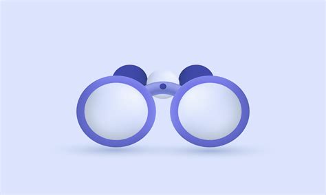 3d Realistic Cartoon Vector Binoculars Icon Trendy Modern Style Object Symbols Isolated On