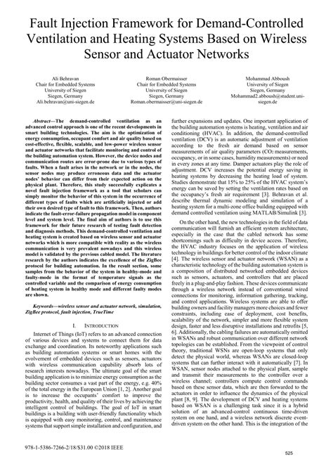 Pdf Fault Injection Framework For Demand Controlled Ventilation And Heating Systems Based On