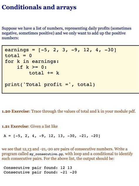 solved conditionals and arrays suppose we have a list of