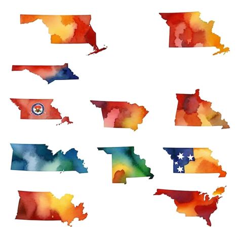 Premium Vector Missouri Vector Set White Background Isolated A High