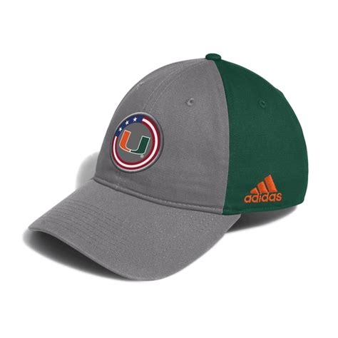 Adidas Miami Hurricanes 2024 Grey And Green Military Appreciation Hat