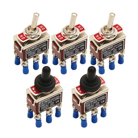 Buy Packs Momentary Toggle Switch With Waterproof Cap ON Off ON DPDT Pins A V A