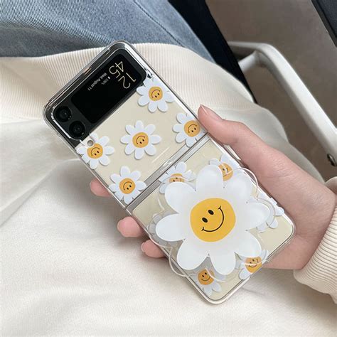 빠른배송 11 Z플립 클리어하드아크릴톡 스마일 꽃 패턴 삼성 갤럭시 폰케이스 Z플립5 Z플립4 Z플립3 제트플립5 제트플립4 제트플립3 지플립5 지플립4