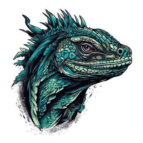 Premium Ai Image Basilisk On White Background Logo Generative Ai
