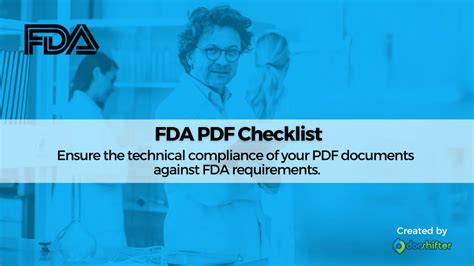Fda Pdf Format Specifications Free Checklist