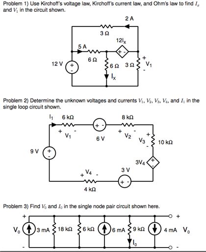 Solved Use Kirchoff S Voltage Law Kirchoff S Current Law Chegg Com