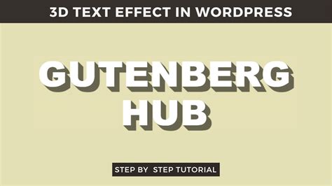 How To Create 3d Text Effect In Wordpress Using Css Text Shadow
