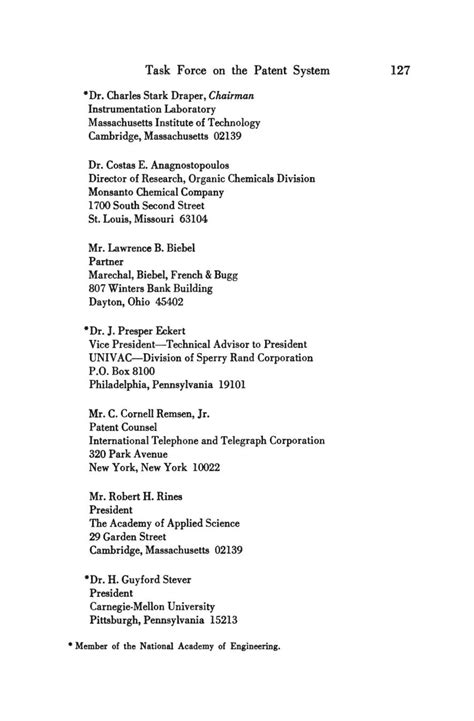 Task Force On The Patent System Engineers At Work The National
