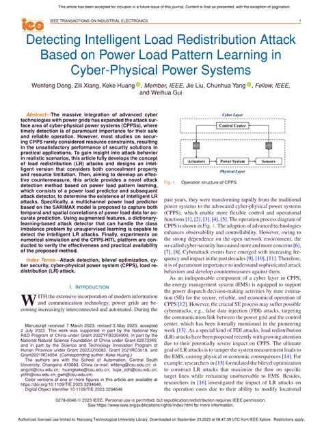 Pdf Detecting Intelligent Load Redistribution Attack Based On Power