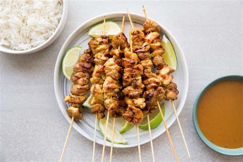 Thai Peanut Chicken Skewers