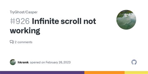 Infinite Scroll Not Working · Issue 926 · Tryghostcasper · Github