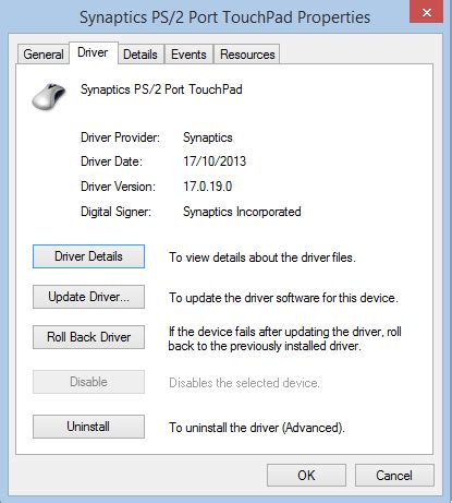 Synaptics Touchpad Windows