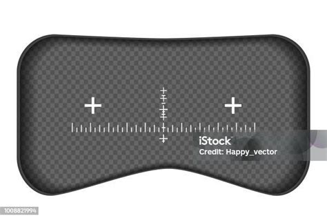 투명 한 배경에 격리 표지판 쌍안경 보기의 크리에이 티브 벡터 일러스트 예술 디자인입니다 가상 현실 안경 시력입니다 추상적인 그래픽 요소입니다 프레임 테두리를 흐리게 소총