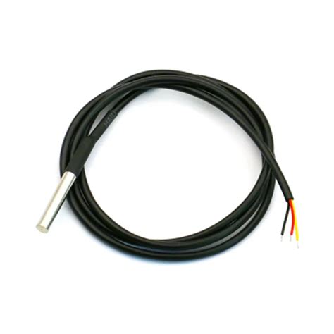 1pcs DS1820 Stainless Steel Package Waterproof DS18b20 Temperature Probe In Connectors From