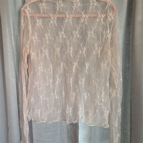 Wild Fable Tops Wild Fable Lace Sheer Blouse Cream Poshmark