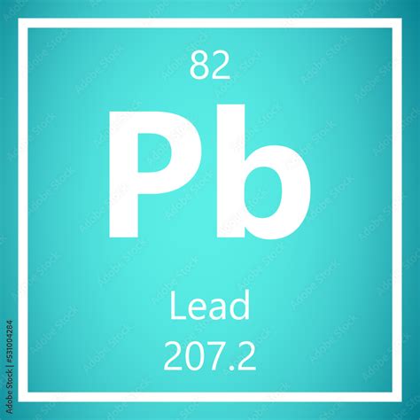 Lead Pb Periodic Table Of Elements Atomic Mass Vector Illustration