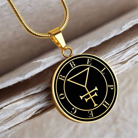 Belphegor Sigil Necklace Pendant Jewelry Gold Amulet Silver Talisman