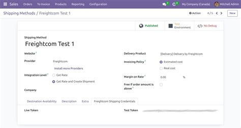User Guide For Odoo Freightcom Delivery Carrier