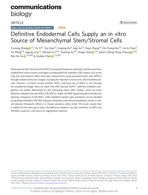 Pdf Definitive Endodermal Cells Supply An In Vitro Source Of