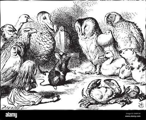 Alice In Wonderland The Mouse Tells Alice A Story The Mouse Is Telling A Story To The Crowd Of