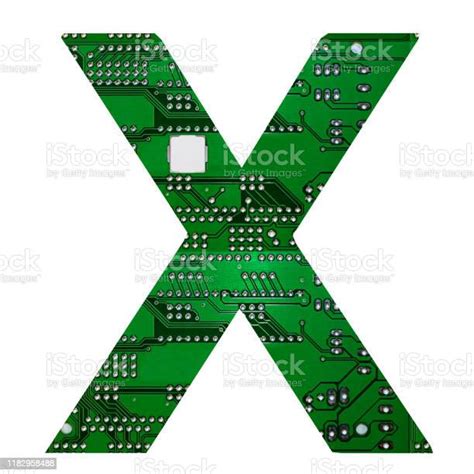 문자 X 회로 기판 스타일의 알파벳 흰색에 격리 된 디지털 하이테크 편지 3d 일러스트레이션 3차원 형태에 대한 스톡 사진 및 기타 이미지 Istock