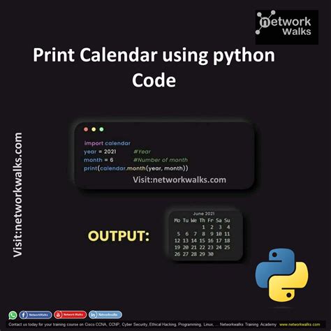 Networkwalks On Linkedin Print Calendar Using Python Code