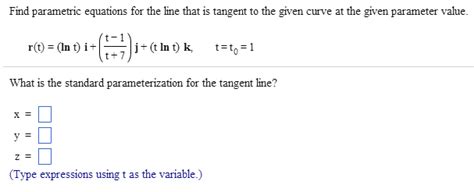 Solved Find Parametric Equations For The Line That Is Chegg