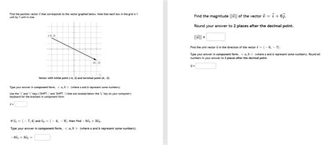 Solved Find the position vector ū that corresponds to the Chegg