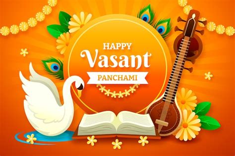 Free Vector Gradient Vasant Panchami Celebration Background