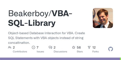 Github Beakerboyvba Sql Library Object Based Database Interaction
