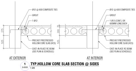 Detailed Hollow Core Slab Section Autocad Dwg File For Cad Drawings
