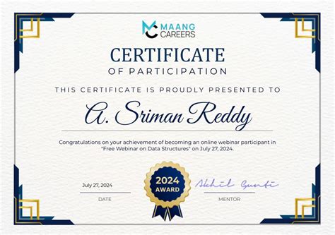Sriman Reddy On Linkedin I Am Delighted To Showcase My Certificate From The Free Webinar On Data